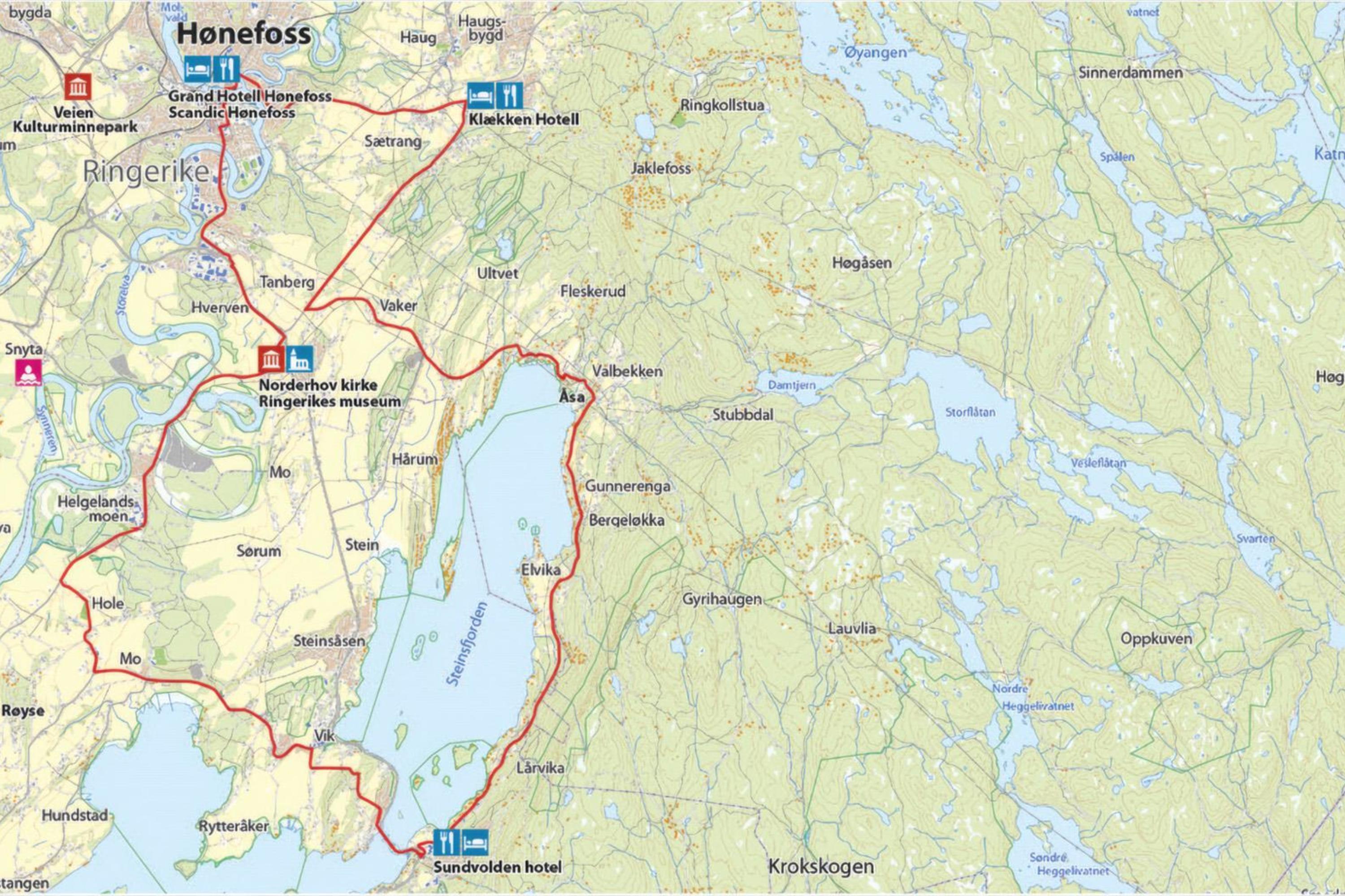 Sykkeltur 04 Hønefoss - Steinfjorden rundt (44 km) - Visit Øst-Norge